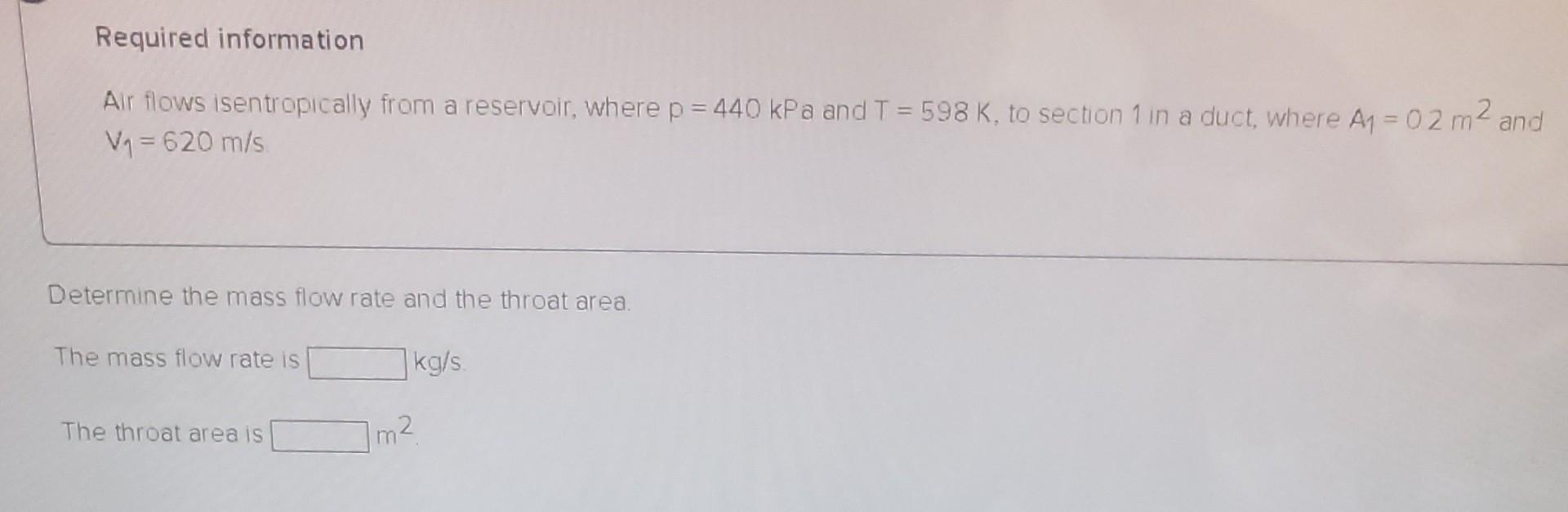 Solved Required information Air flows isentropically from a | Chegg.com