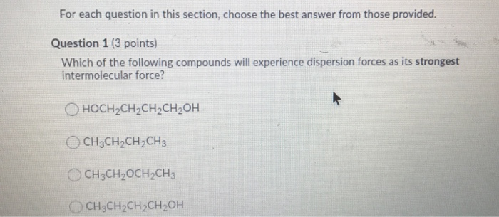 Solved For each question in this section, choose the best | Chegg.com
