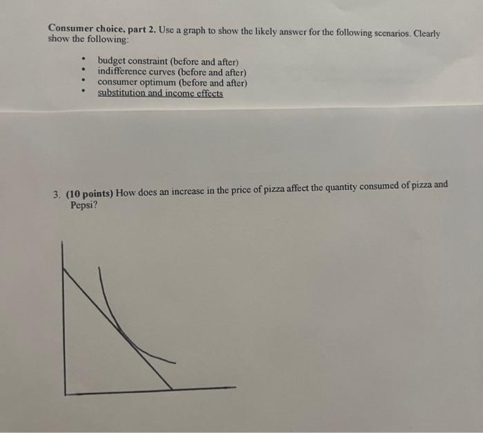Solved Consumer choice, part 2. Use a graph to show the | Chegg.com