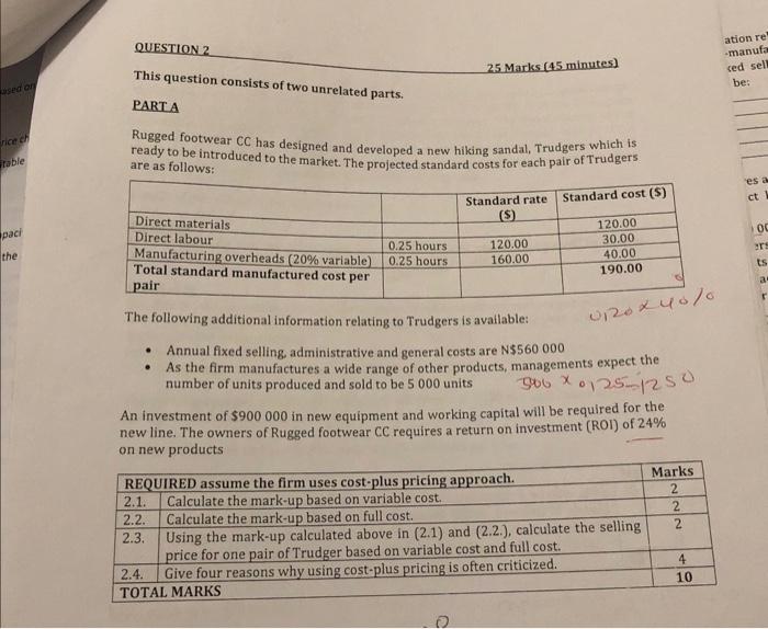 Solved ased on rice ch table paci the QUESTION 2 This | Chegg.com