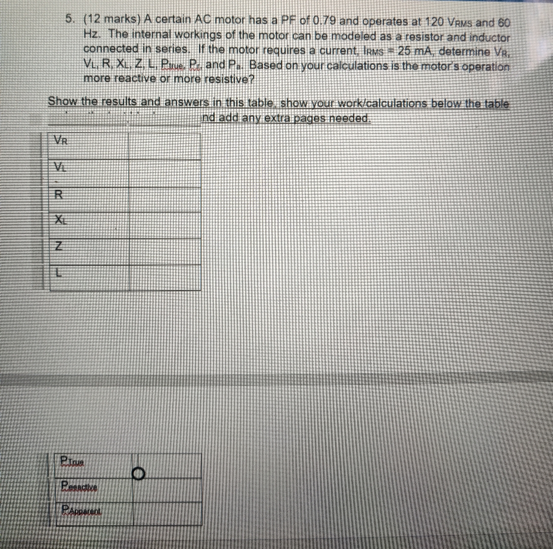 Solved (12 ﻿marks) ﻿A certain AC motor has a PF of 0.79 ﻿and | Chegg.com