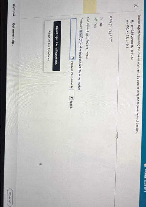 Solved Tast the hypothosis using the P-value approash. Be | Chegg.com