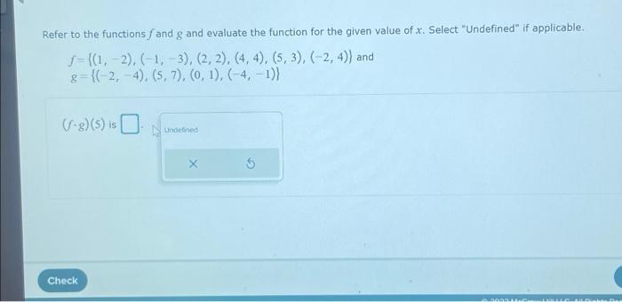 Solved Refer to the functions f and g and evaluate the | Chegg.com