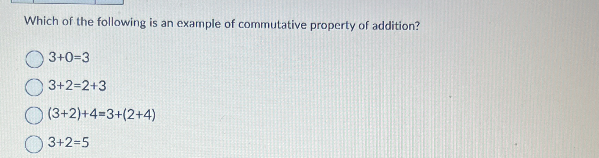 Solved Which of the following is an example of commutative | Chegg.com