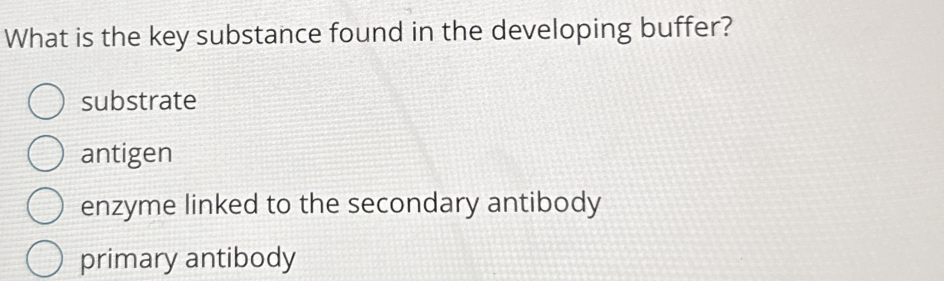 Solved What is the key substance found in the developing | Chegg.com