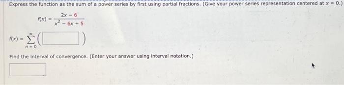 Solved Express the function as the sum of a power series by | Chegg.com