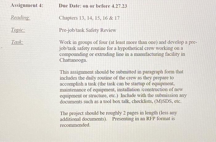 Solved Due Date: on or before 4.27 .23 Chapters | Chegg.com