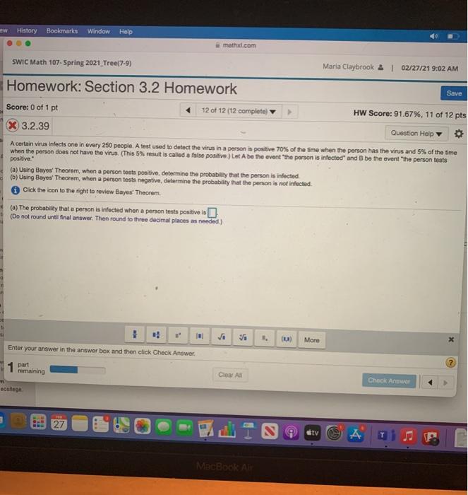 Solved ew History Bookmarks Window Help mathal.com SWIC Math | Chegg.com