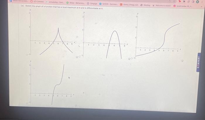 Solved a) Sketch the graph of a function that has a local | Chegg.com