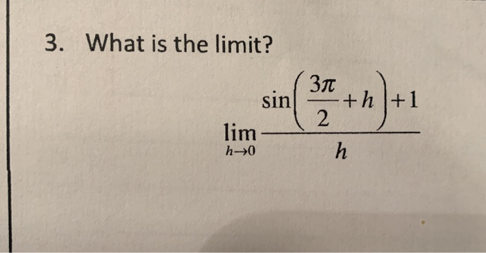 Solved 3. What is the limit? lim h→0 h | Chegg.com