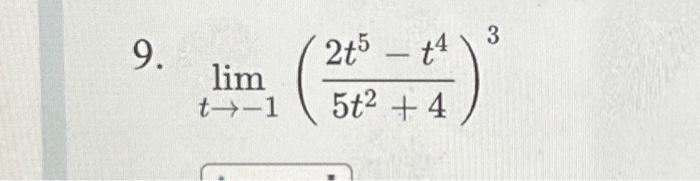 Solved limt→−1(5t2+42t5−t4)3 | Chegg.com