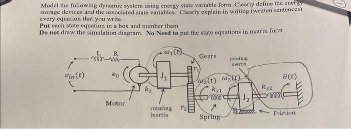 Solved Model the following dynamic system using energy state | Chegg.com