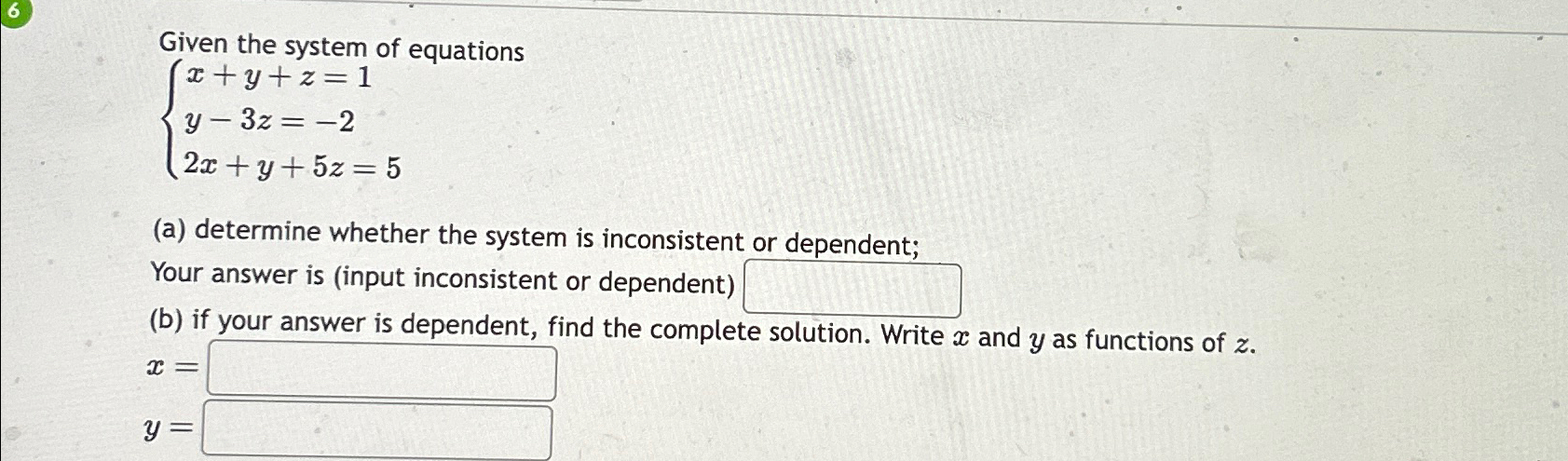 Solved Given the system of | Chegg.com