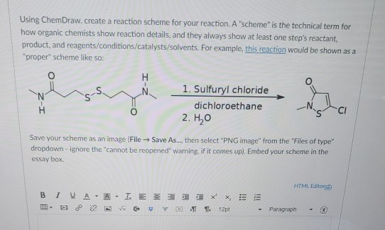 Solved Using ChemDraw.create a reaction scheme for your | Chegg.com