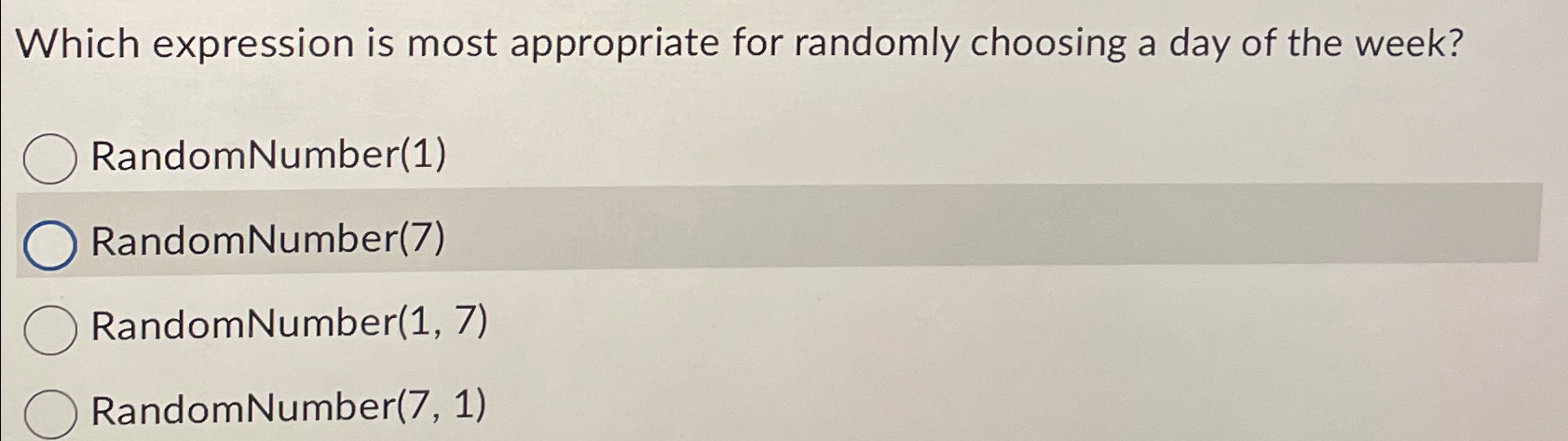 Solved Which expression is most appropriate for randomly | Chegg.com