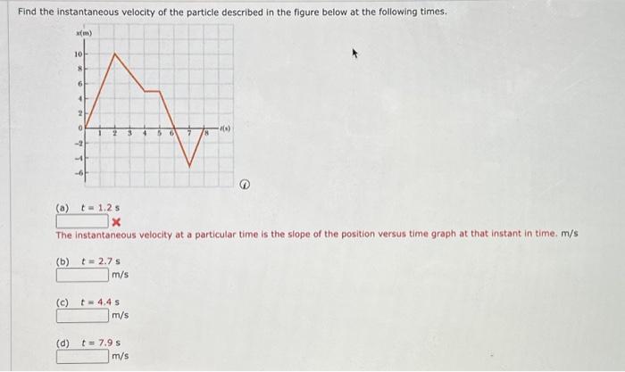 Solved nd the instantaneous velocity of the particle | Chegg.com