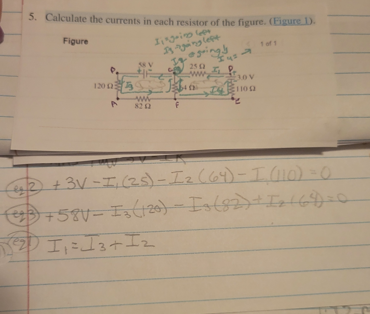 Solved Calculate the currents in each resistor of the | Chegg.com