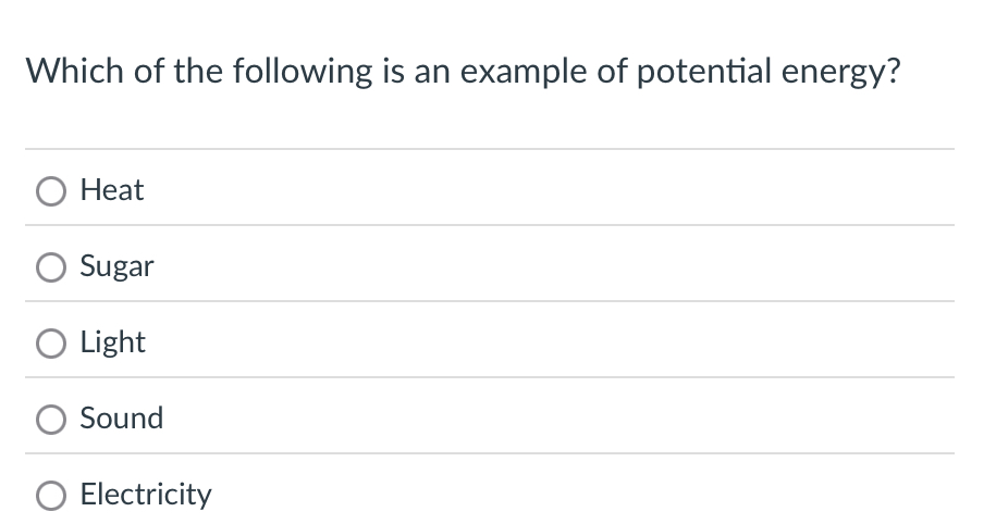 Solved Which of the following is an example of potential | Chegg.com