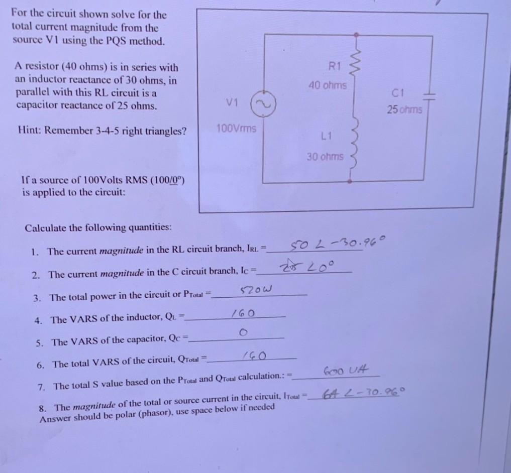 Solved For the circuit shown solve for the total current | Chegg.com