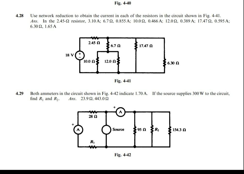 Solved Fig. 4-40 4.28 Use network reduction to obtain the | Chegg.com