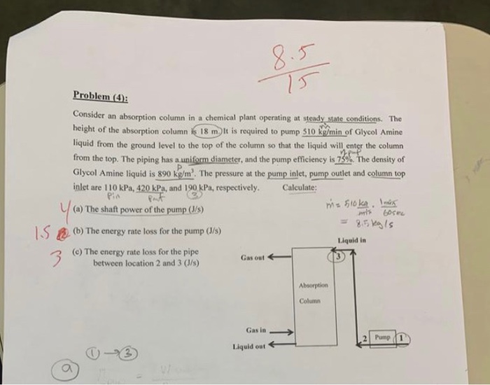 Solved Problem (4: Consider an absorption column in a | Chegg.com