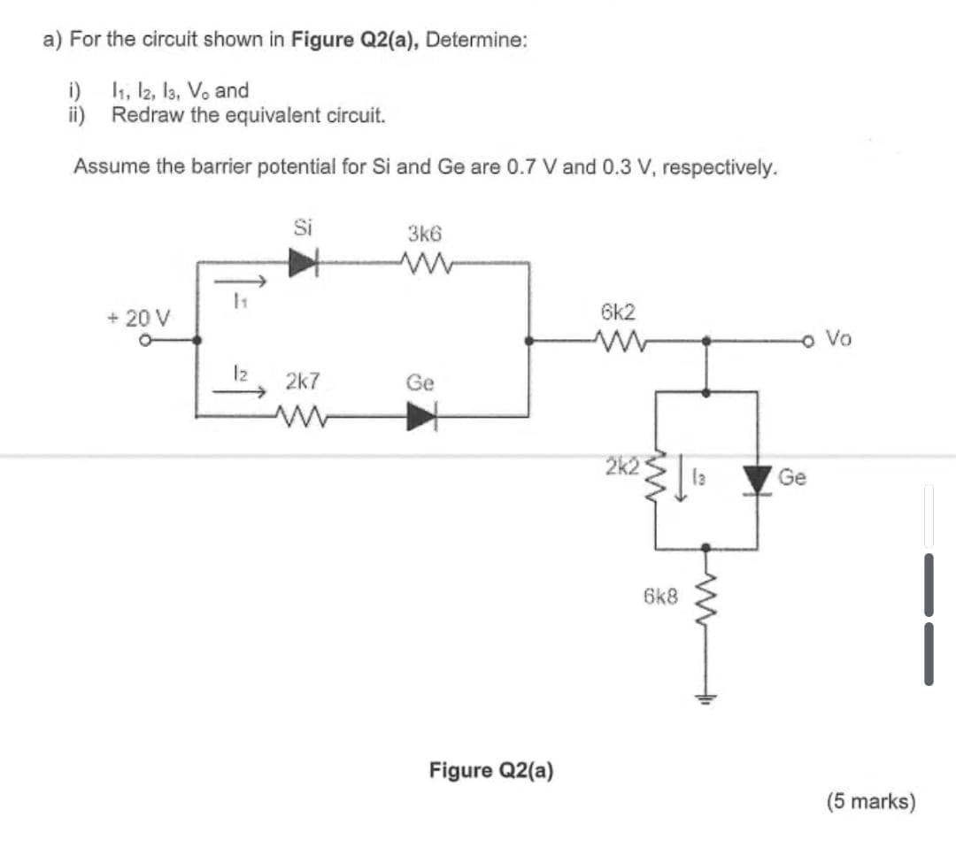 Solved helpa) ﻿For the circuit shown in Figure Q2(a), | Chegg.com