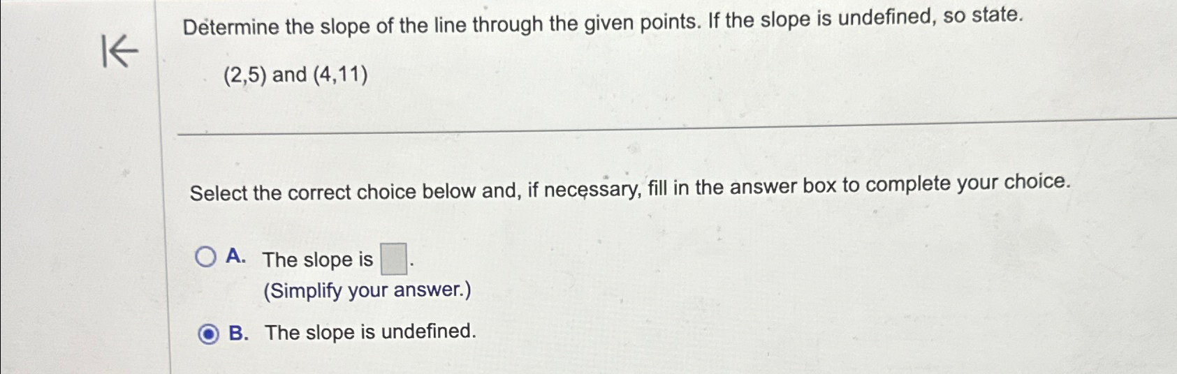 Solved Determine the slope of the line through the given | Chegg.com