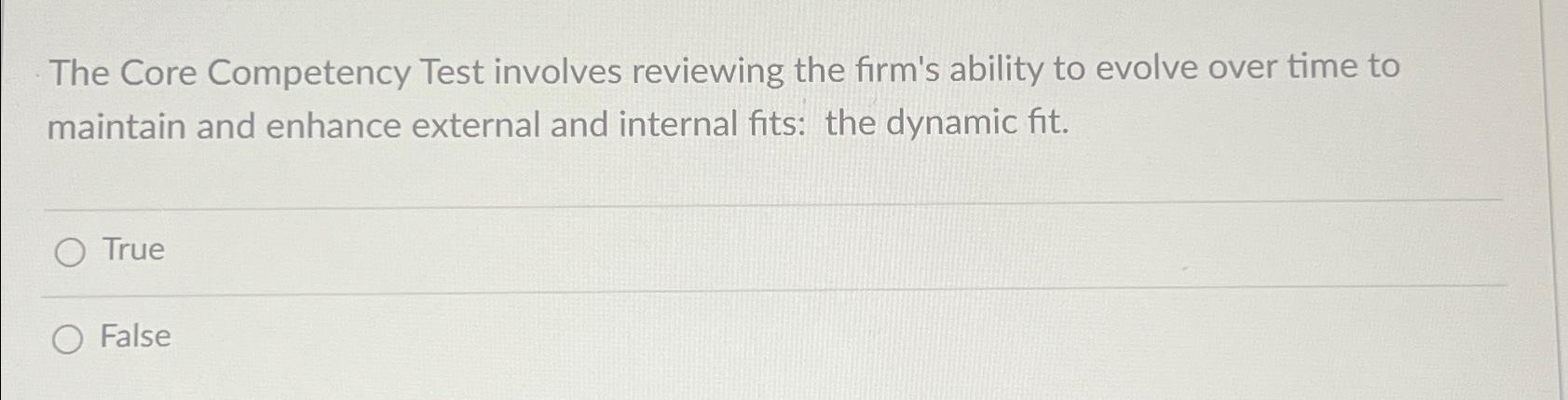 Solved The Core Competency Test involves reviewing the | Chegg.com