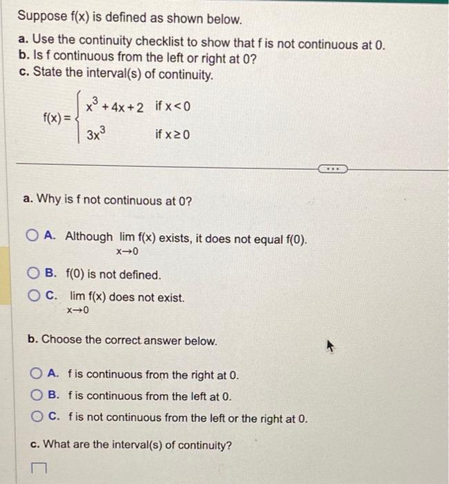 Solved Suppose F X Is Defined As Shown Below A Use The
