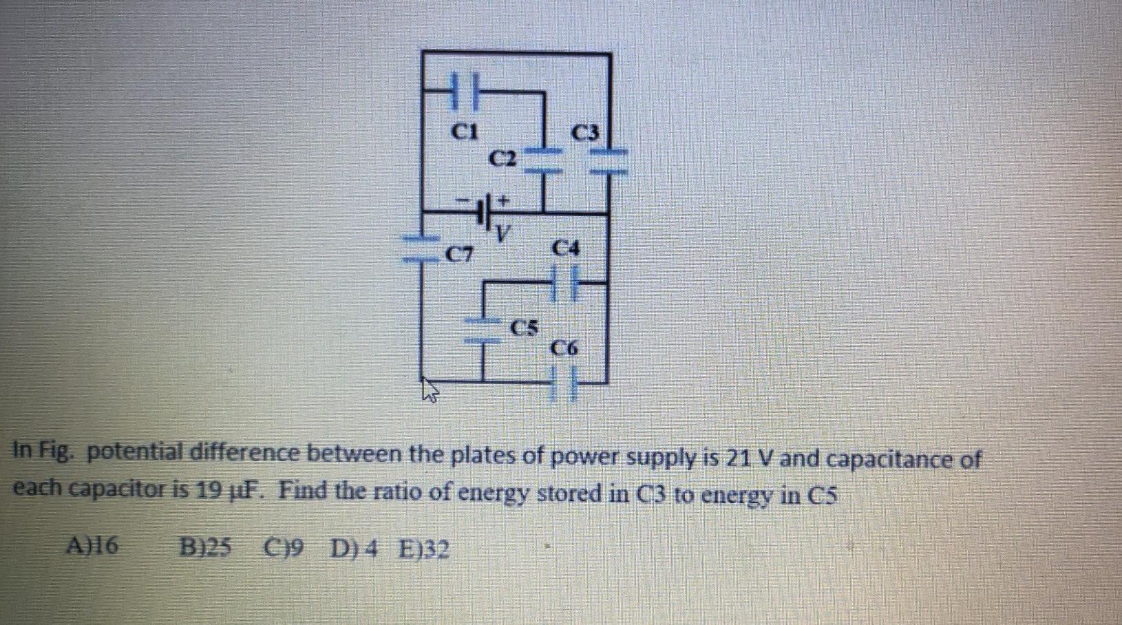 Solved C1 C2 C3 C7 C5 C6 In Fig. potential difference | Chegg.com