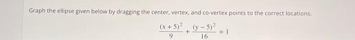 Solved Graph the ellipse given below by dragging the center, | Chegg.com