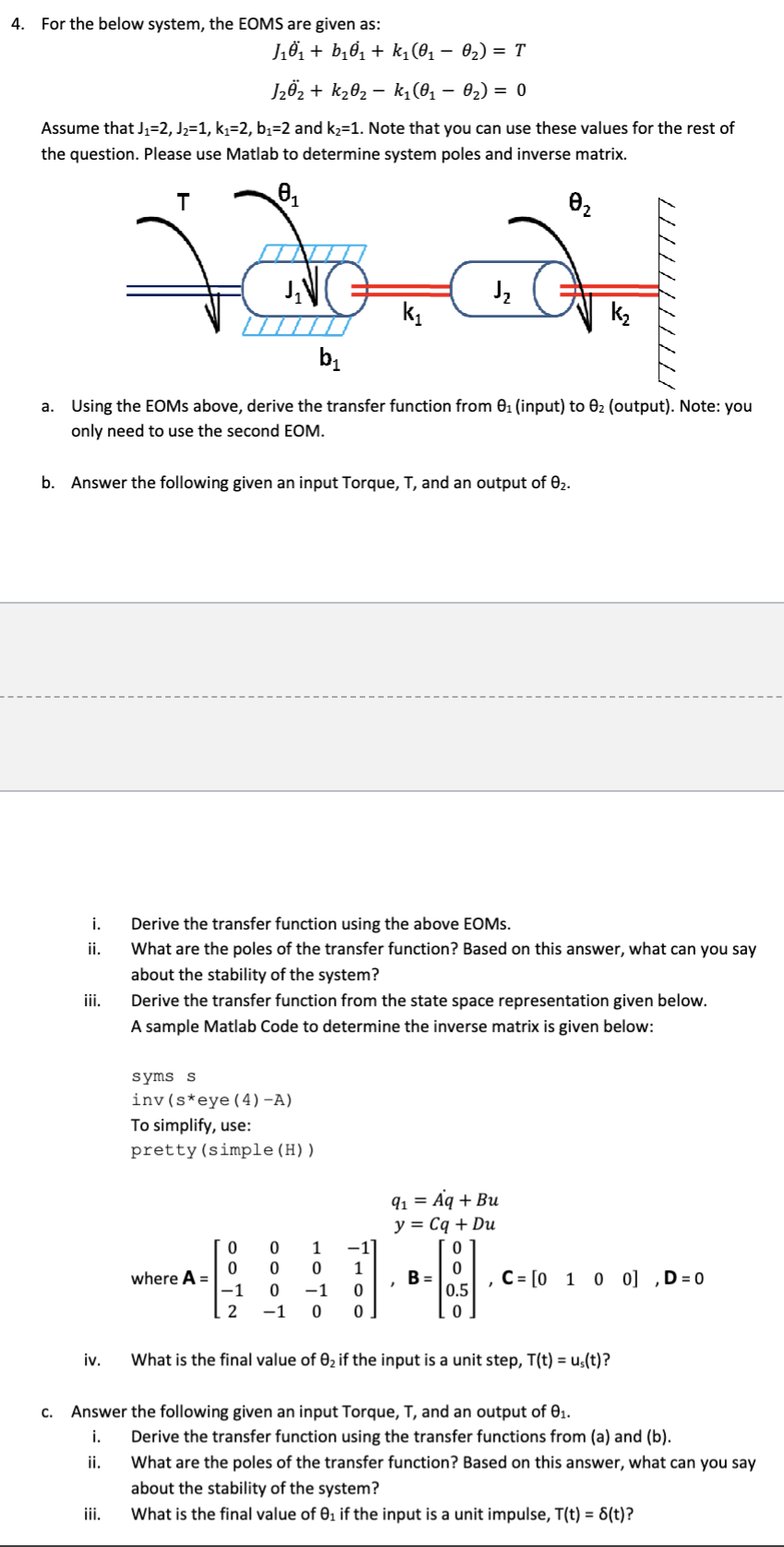 i. ﻿Derive the transfer function using the above | Chegg.com