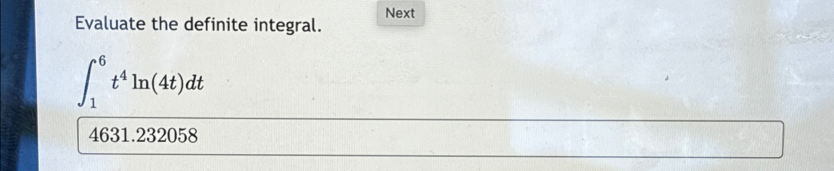 Solved Evaluate the definite integral.∫16t4ln(4t)dt | Chegg.com