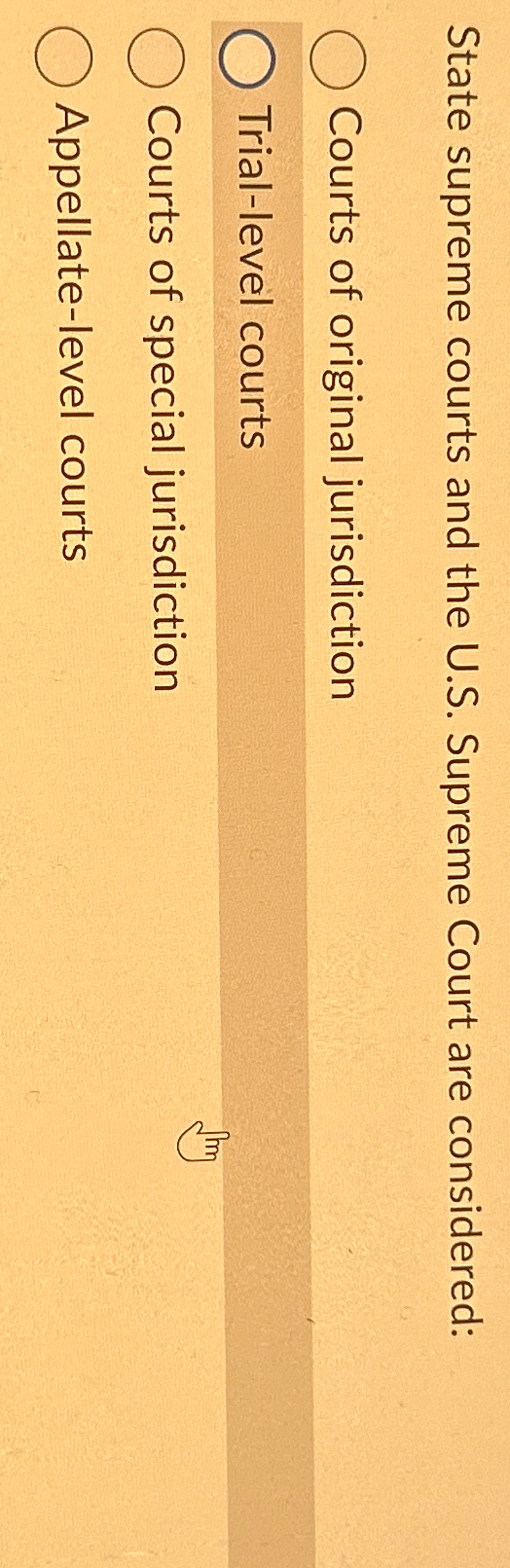 Solved State supreme courts and the U.S. ﻿Supreme Court are | Chegg.com