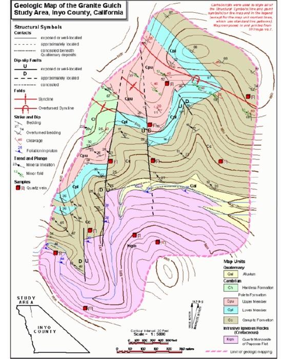 Solved Study the geological map below. Note the wide range | Chegg.com