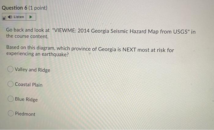 Solved 2014 Georgia Hazard US Seismic Hazard 2 in 50 years | Chegg.com