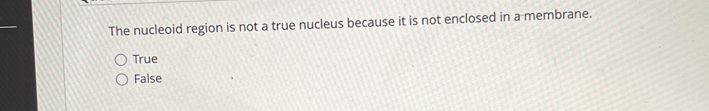 Solved The nucleoid region is not a true nucleus because it | Chegg.com
