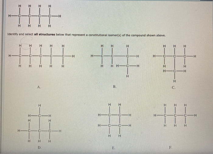 Solved H Н Н Н-С -Н н H Identify and select all structures | Chegg.com