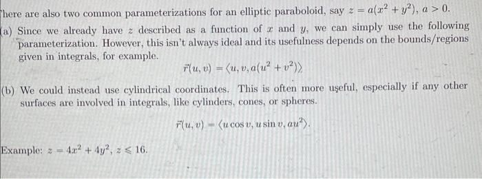 Solved here are also two common parameterizations for an | Chegg.com