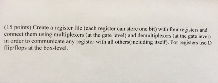 (15 points) Create a register file (each register can | Chegg.com