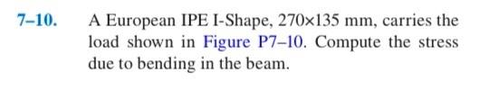 Solved 7-10. A European IPE I-Shape, 270x135 mm, carries the | Chegg.com