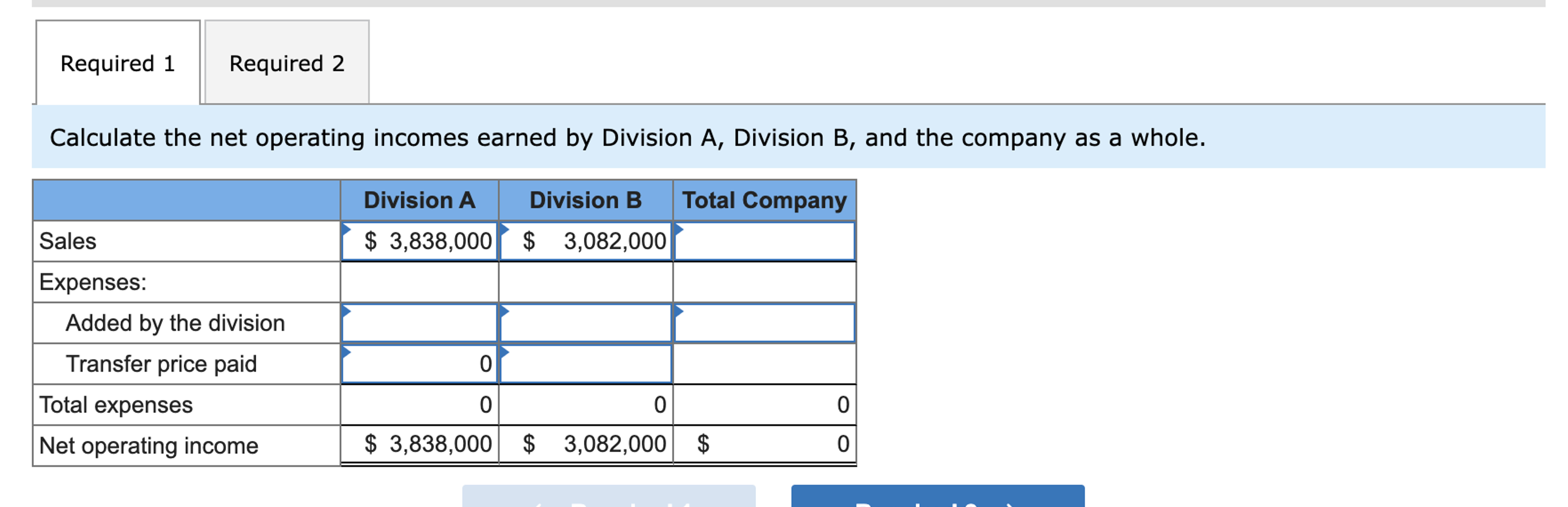 Solved Required 1Required 2Calculate the net operating | Chegg.com