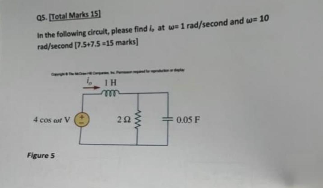 Solved Q5. 【Total Marks 15]In the following circuit, please | Chegg.com