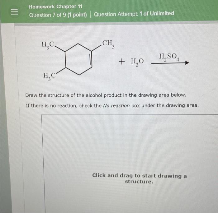 Solved +H2O H2SO4 Draw the structure of the alcohol product | Chegg.com