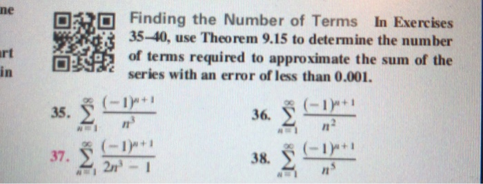 Solved Ne Finding The Number Of Terms In Exercises 35 40