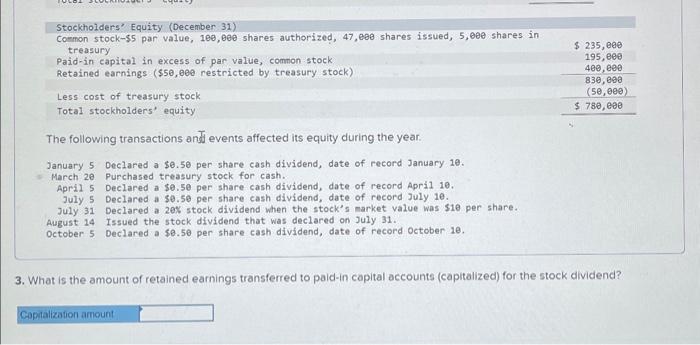 Solved 3. What is the amount of retained earnings | Chegg.com