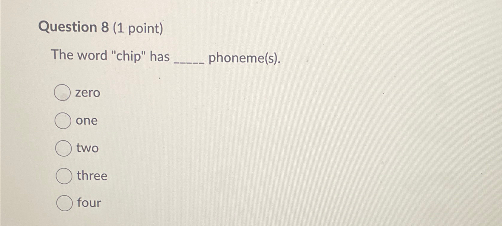 Solved Question 8 (1 ﻿point)The word "chip" has | Chegg.com