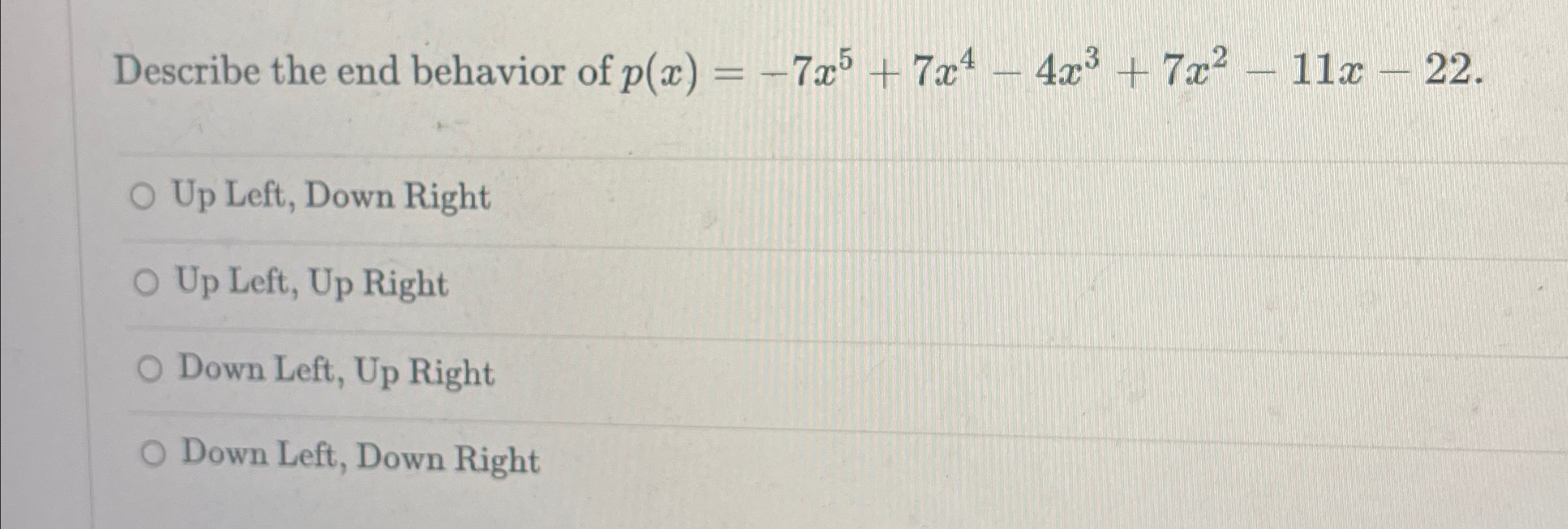 Solved Describe the end behavior of | Chegg.com