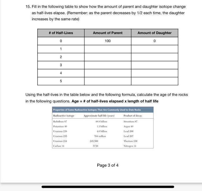 Solved Using the half-lives in the table below and the | Chegg.com