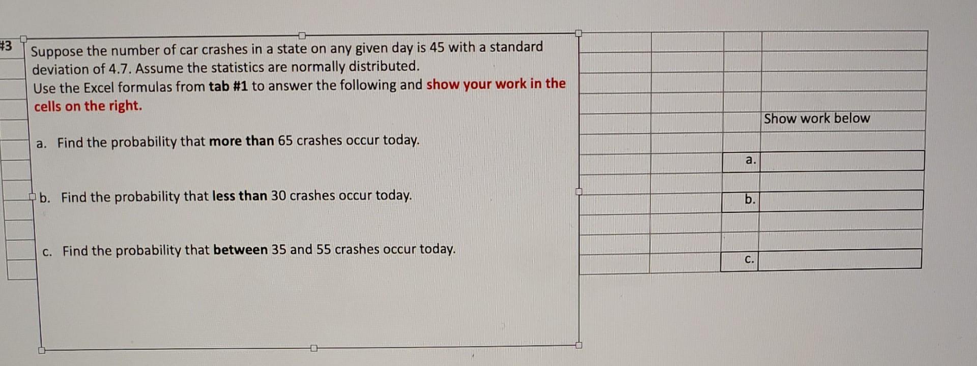 Solved Suppose the number of car crashes in a state on any | Chegg.com